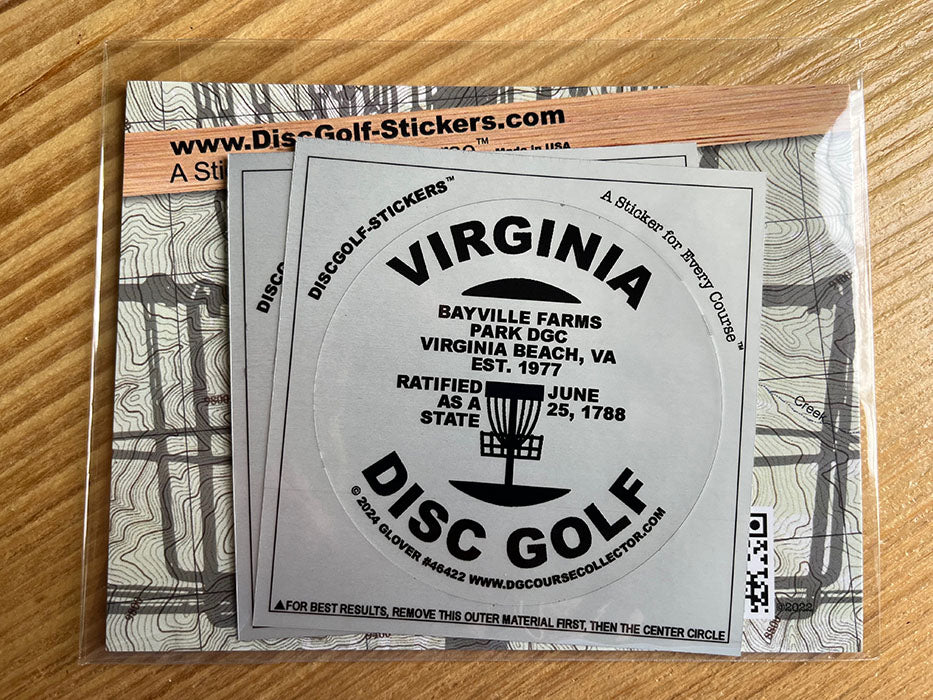 Virginia Disc Golf State 2-Sticker Pack Virginia Beach, VA – Disc Golf ...